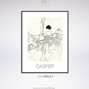 Casper Wyoming Casper WY Map Casper Map Casper Print - Etsy