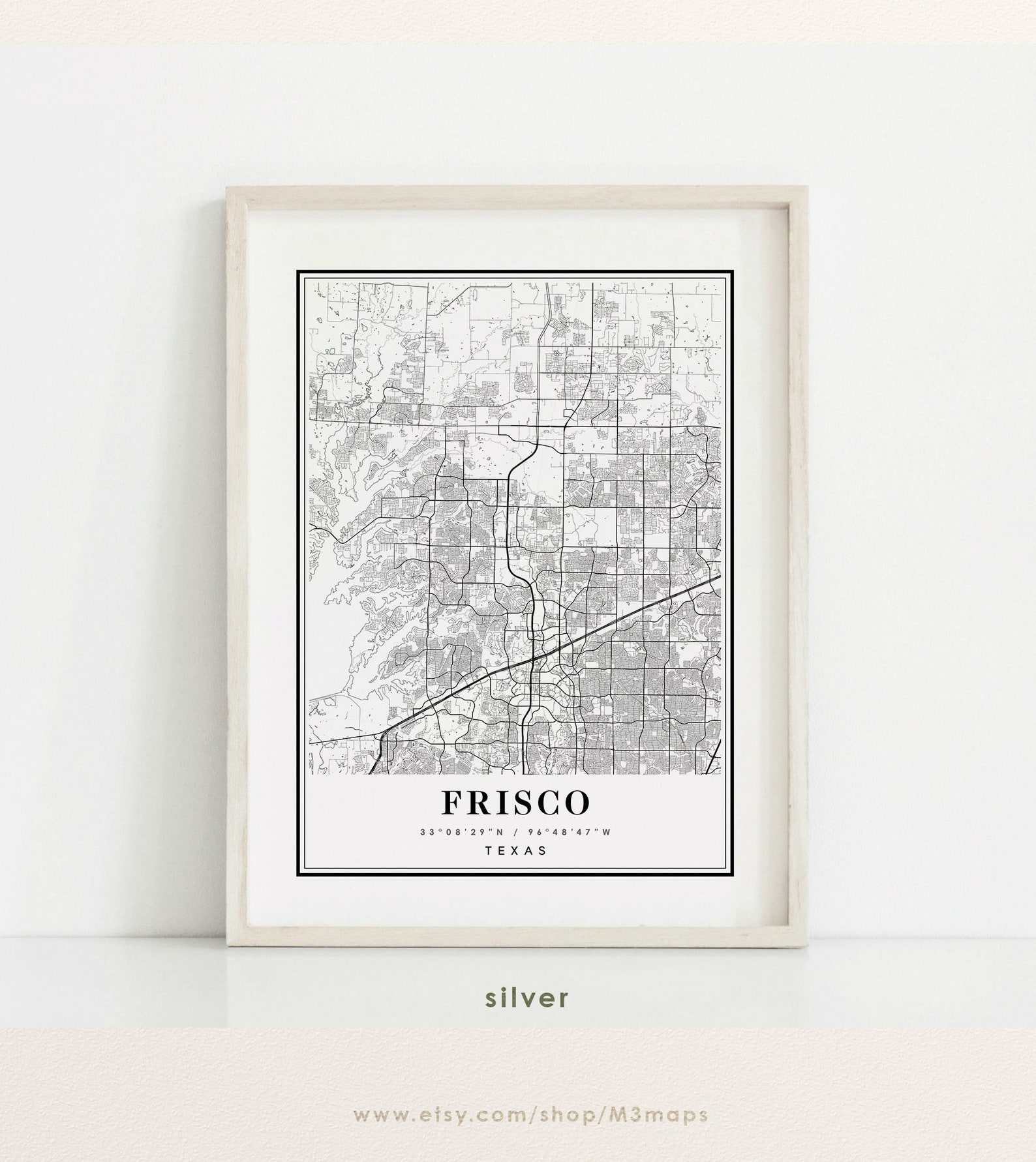 Frisco Texas Map Frisco TX Map Frisco City Map Frisco - Etsy