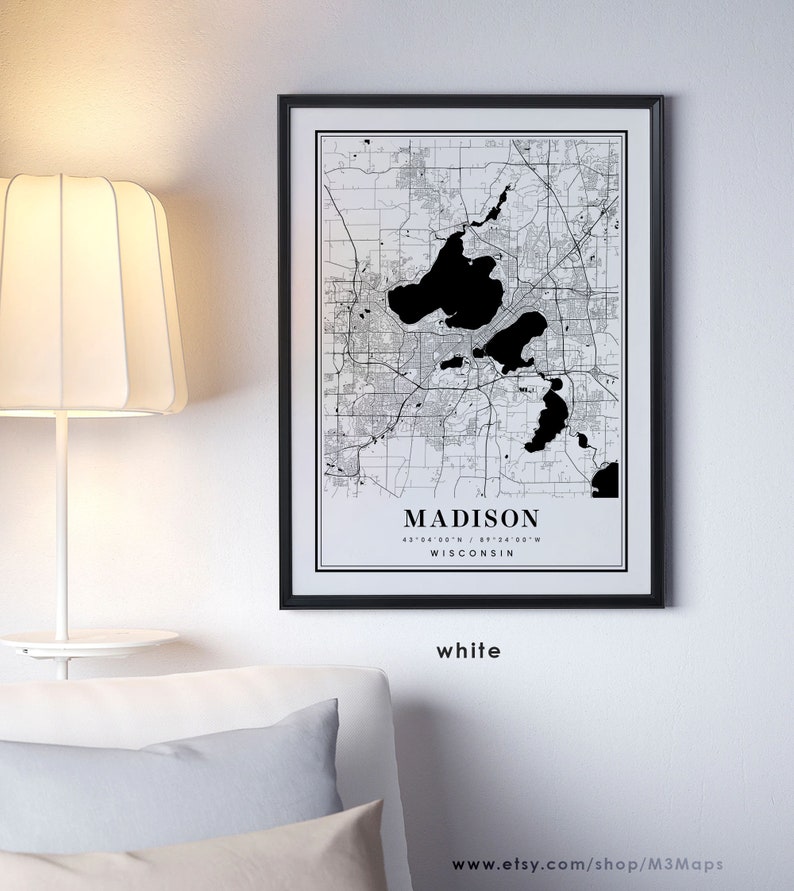 Madison Wisconsin Map Madison WI Map Madison City Map - Etsy