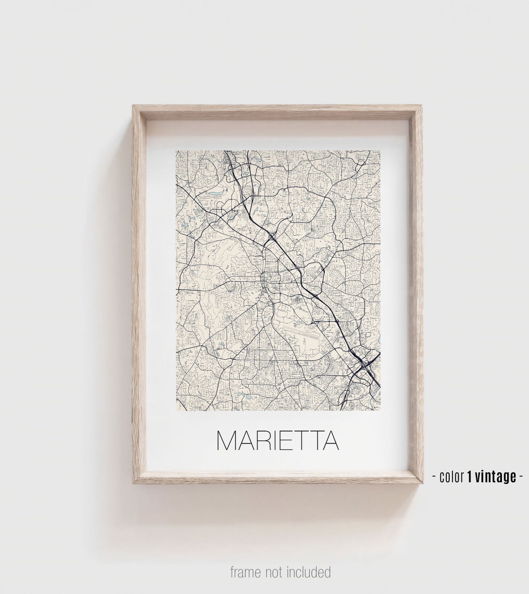 MARIETTA GA City Map Poster, Marietta Georgia Street Map Print ...