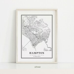 Hampton Virginia Map, Hampton VA Map, Hampton City Map, Hampton Print ...