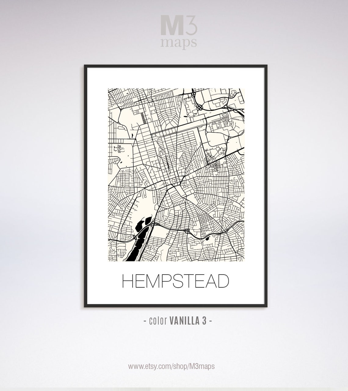 Hempstead New York Hempstead NY Map Hempstead Map Hempstead | Etsy