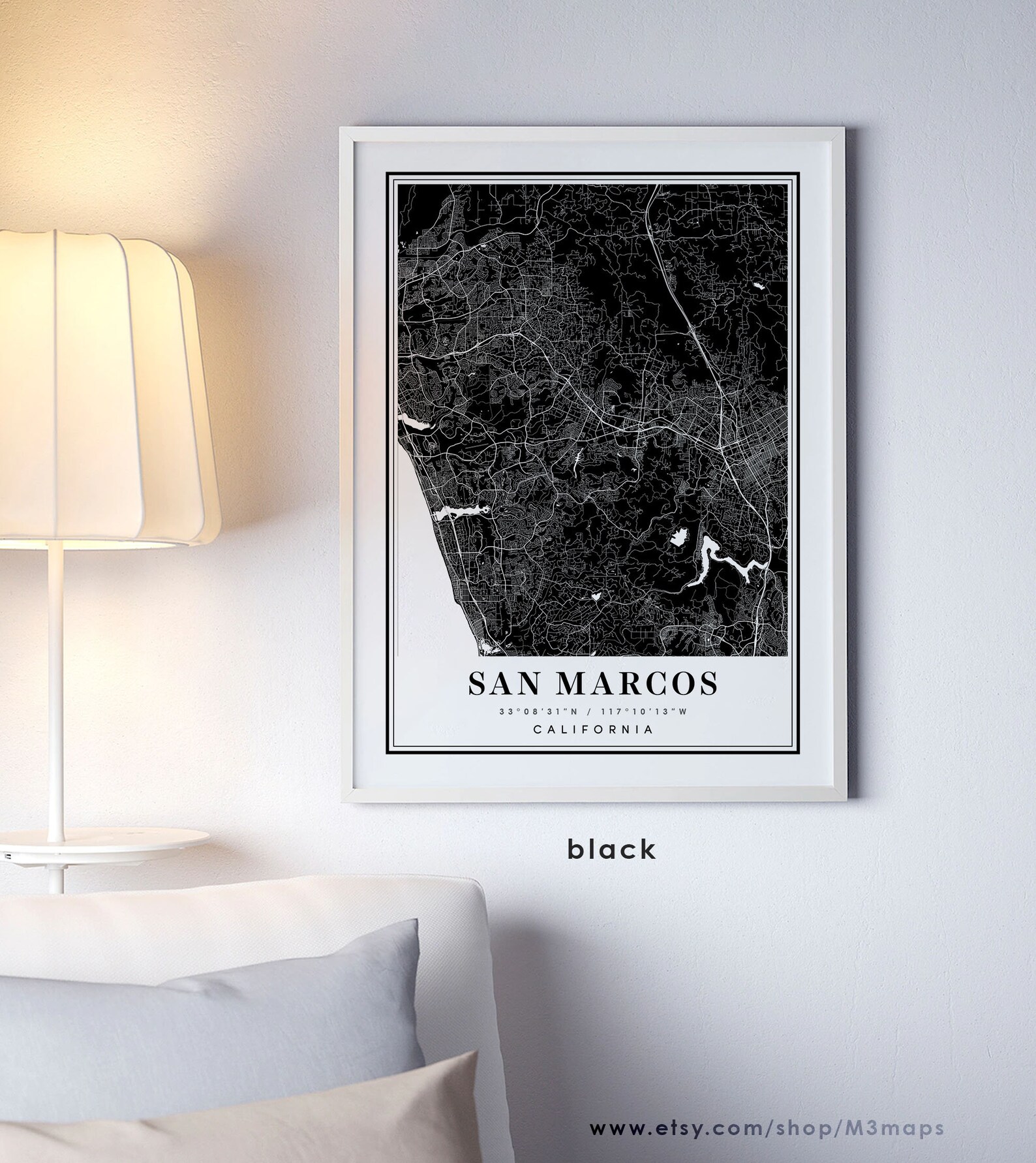 San Marcos California Map San Marcos CA Map San Marcos City | Etsy