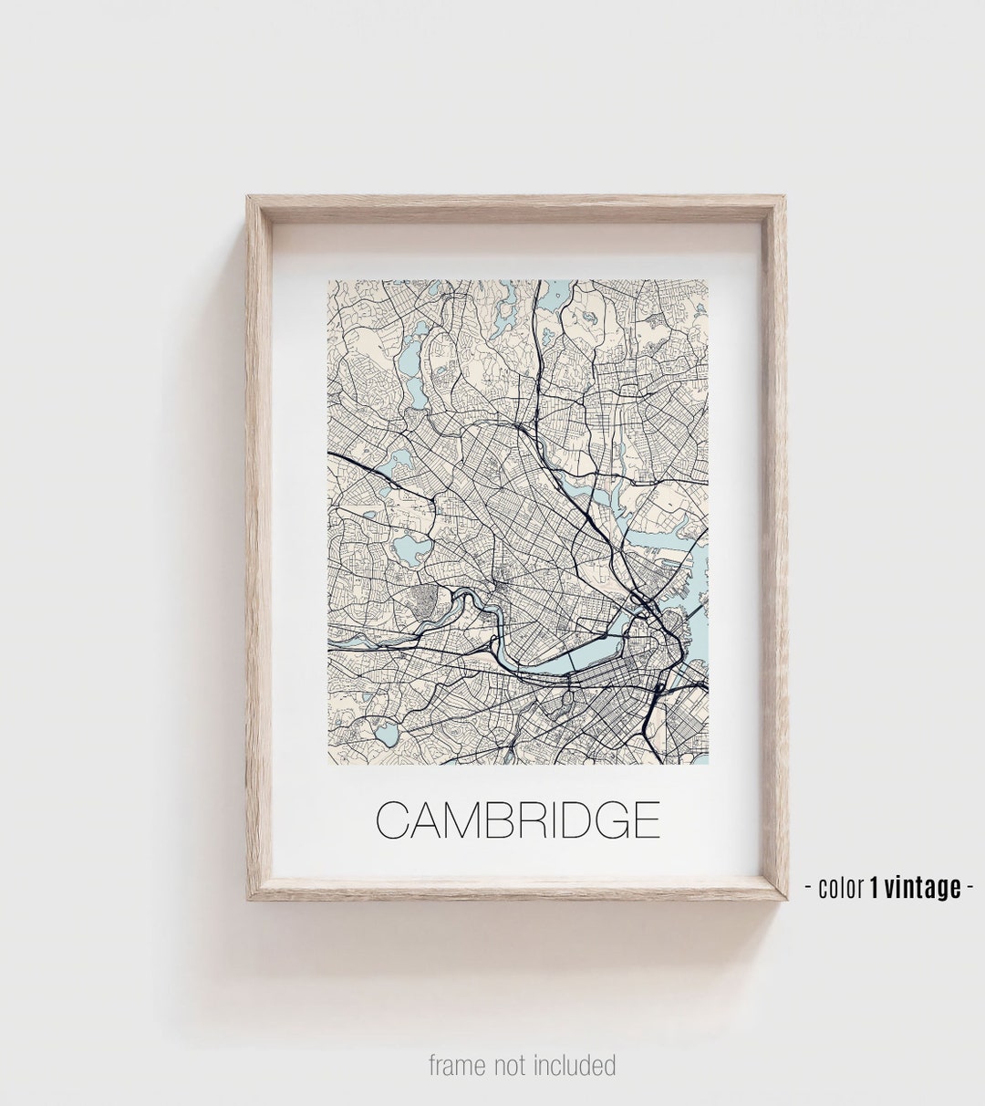 CAMBRIDGE MA City Map Poster, Cambridge Massachusetts Street Map Print ...