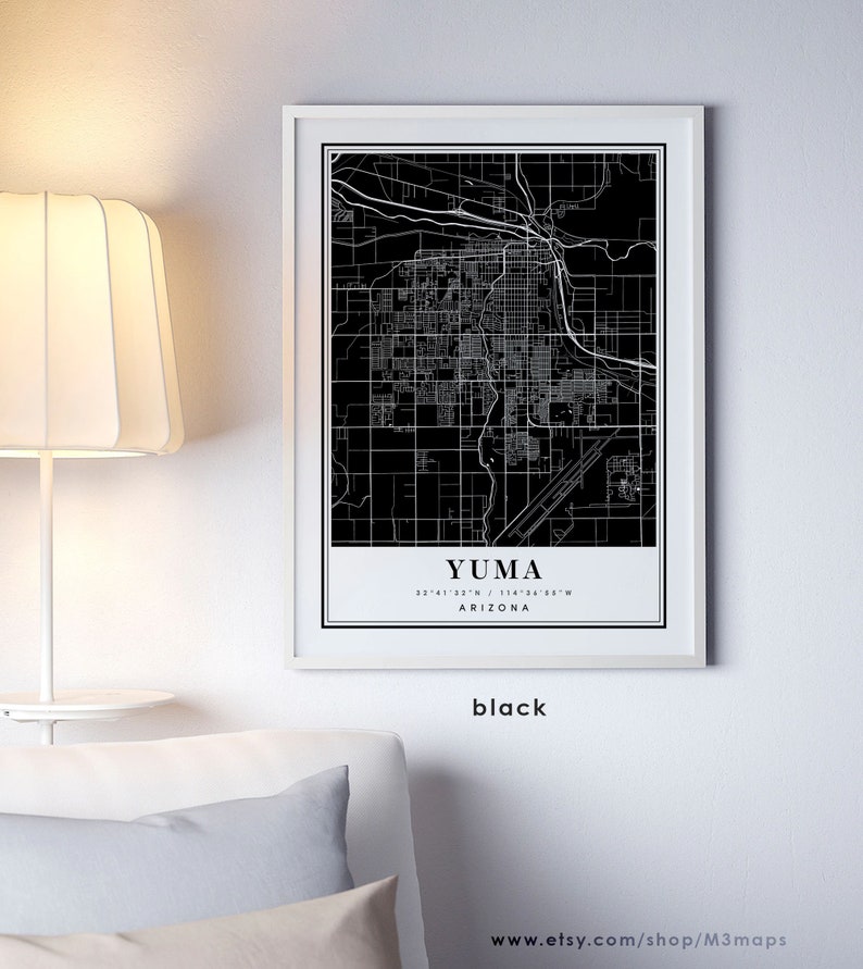Yuma Arizona Map Yuma AZ Map Yuma City Map Yuma Print Yuma | Etsy