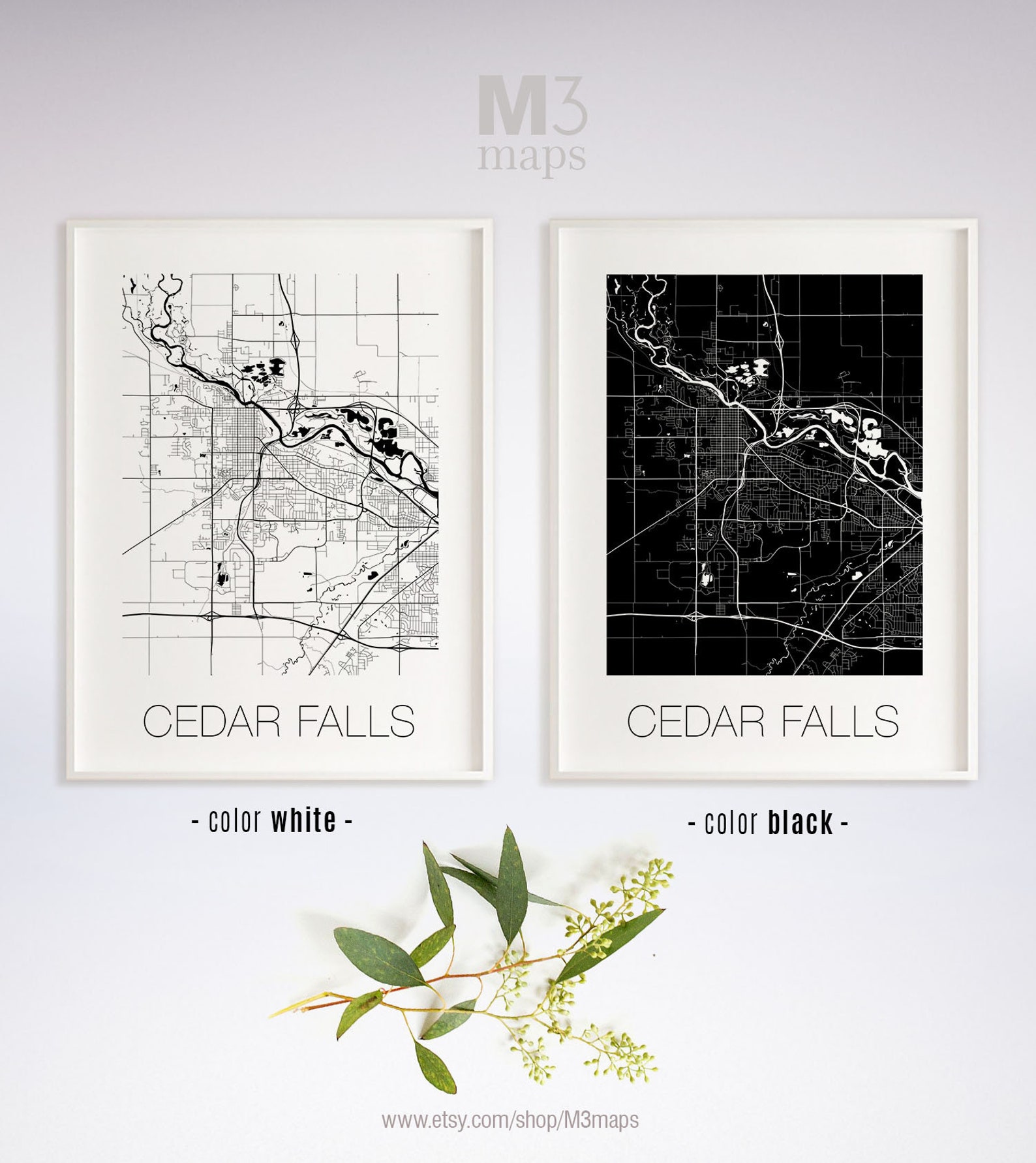 Cedar Falls Iowa Cedar Falls IA Map Cedar Falls Map Cedar - Etsy