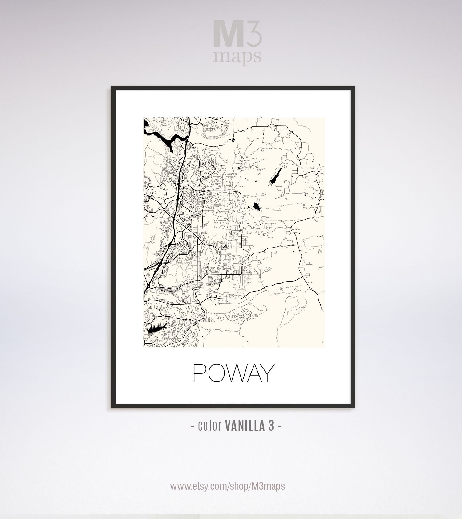 Poway California Poway CA map Poway map Poway print Poway | Etsy