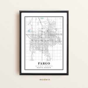 Fargo North Dakota Map, Fargo ND Map, Fargo City Map, Fargo Print ...