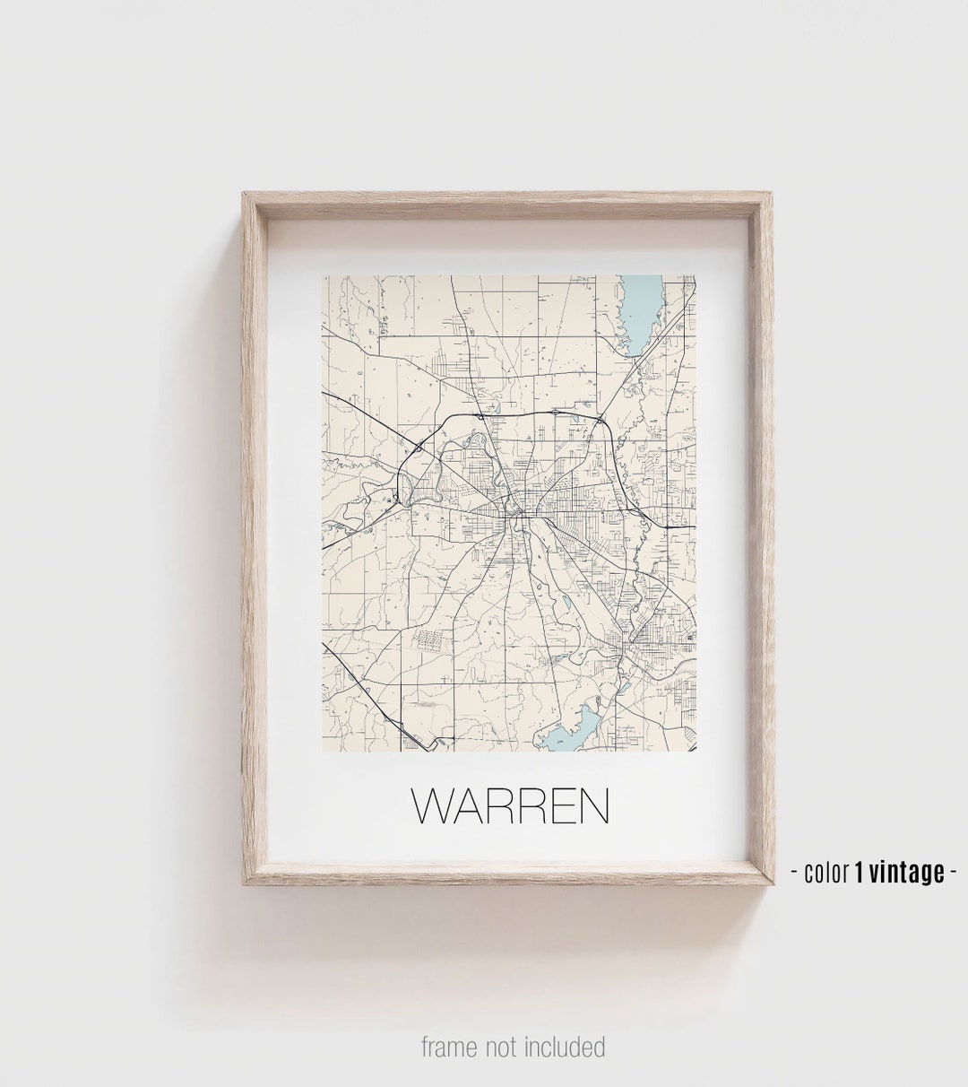 WARREN OH City Map Poster, Warren Ohio Street Map Print Personalized ...