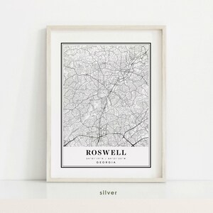 Roswell Georgia Map Art Print: Custom City Map - Etsy