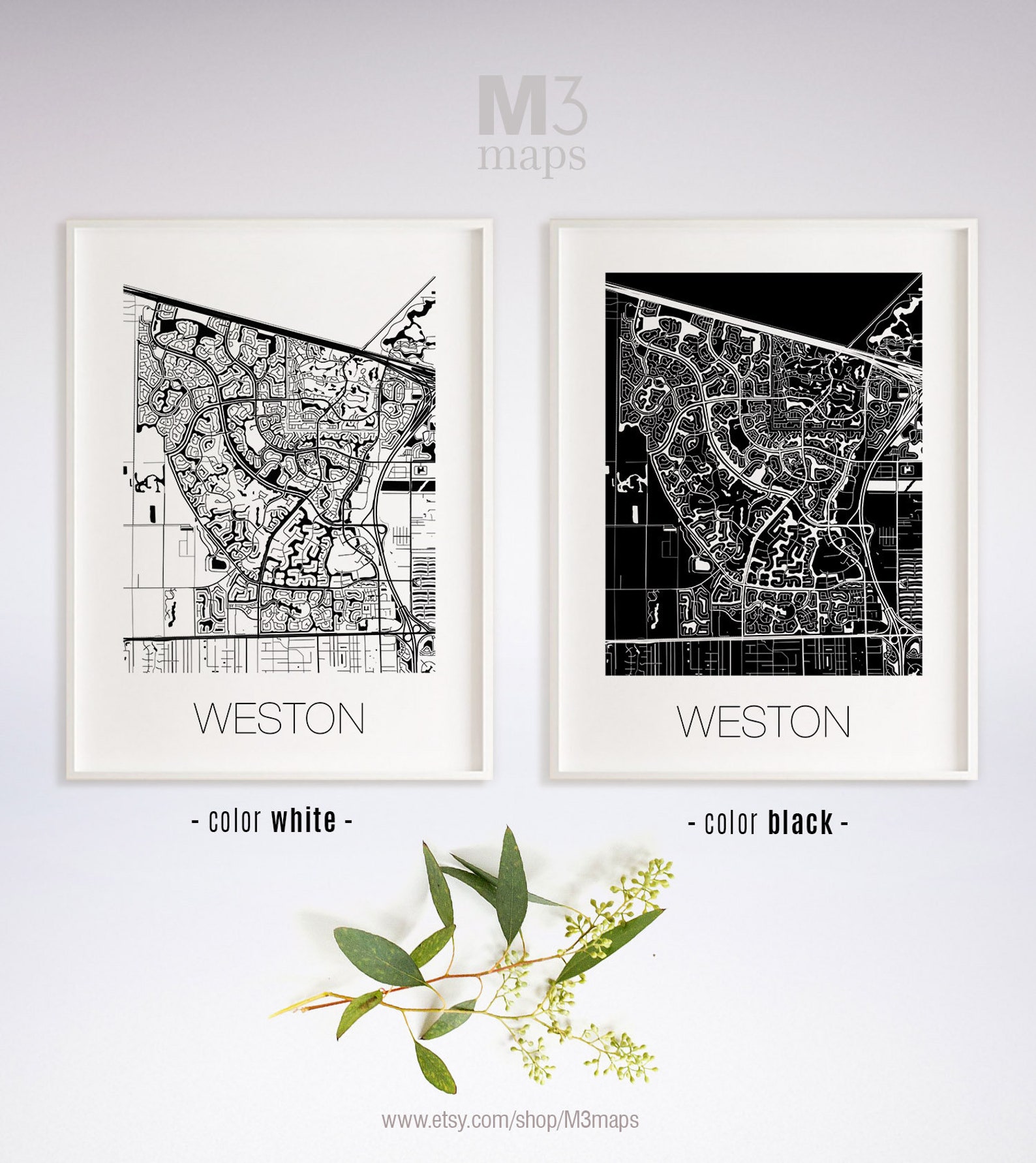 Weston Florida Weston FL Map Weston Map Weston Print | Etsy