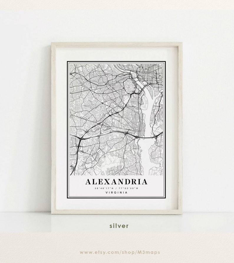 Alexandria Virginia Map Alexandria VA Map Alexandria City - Etsy
