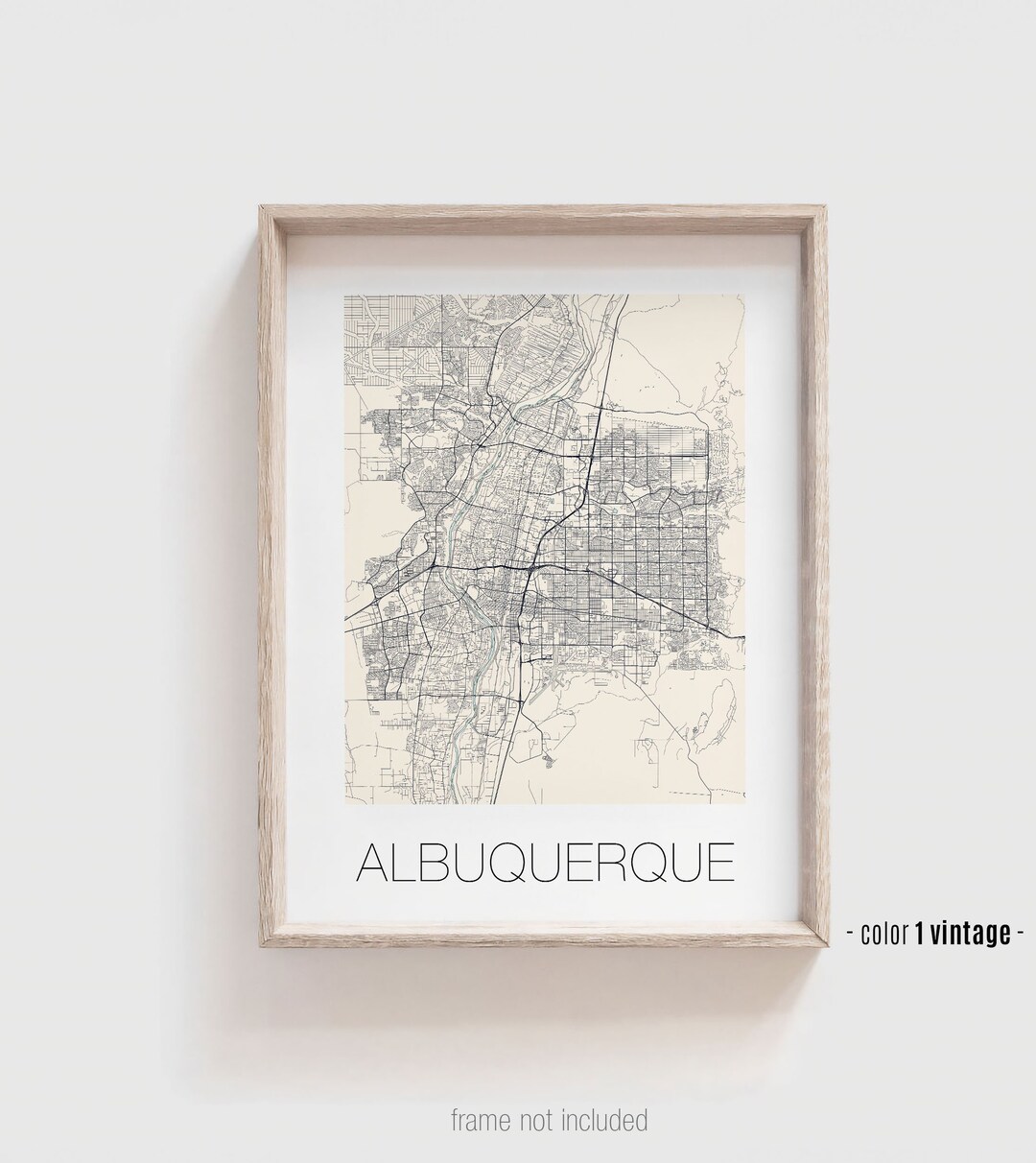 ALBUQUERQUE NM City Map Poster, Albuquerque New Mexico Street Map Print ...