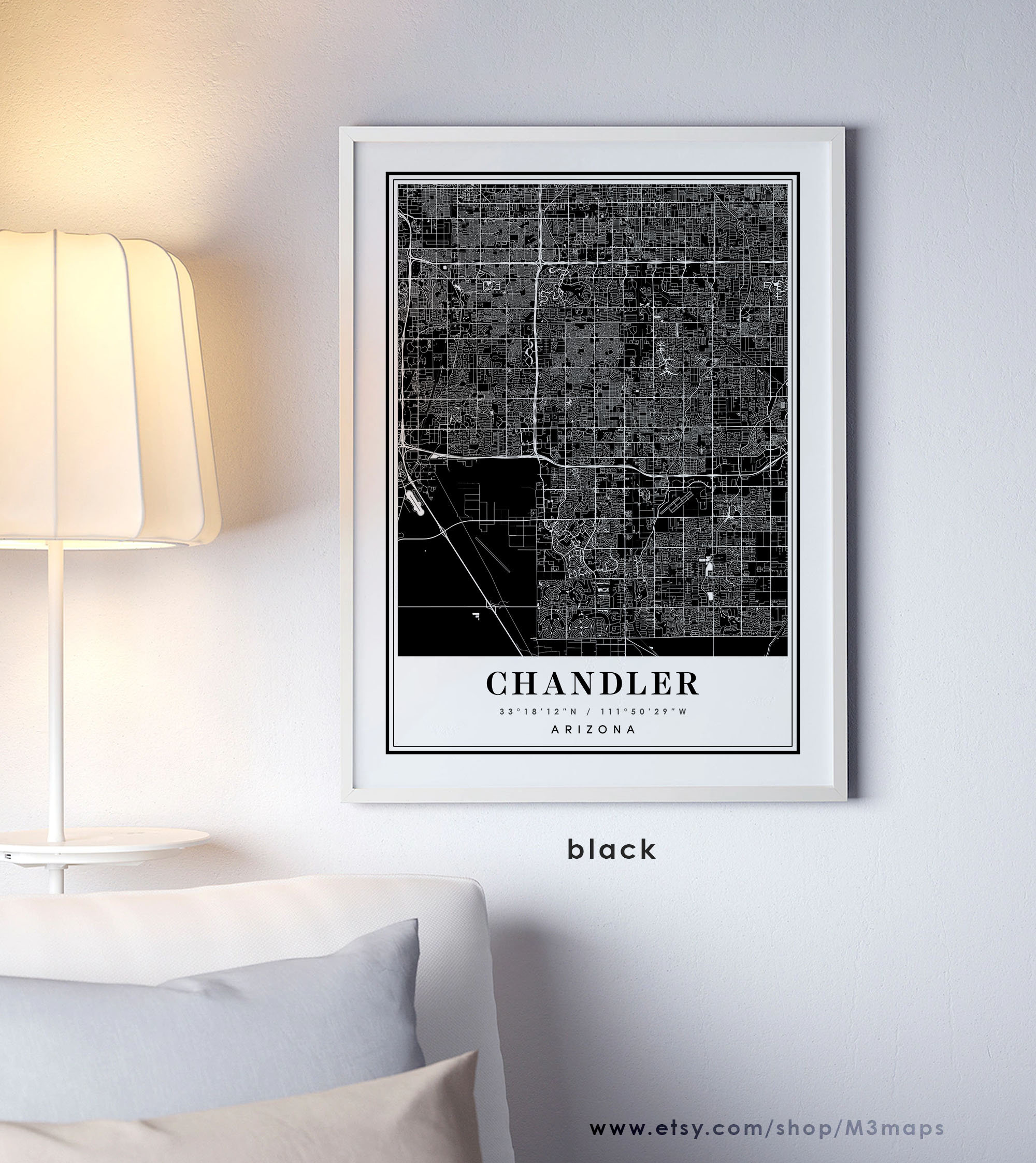 Chandler Arizona Map Chandler AZ Map Chandler City Map - Etsy