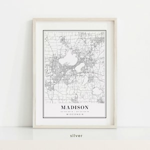 Madison Wisconsin map Madison WI map Madison city map | Etsy
