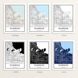 Hammond Indiana Map, Hammond IN Map, Hammond City Map, Hammond Print ...