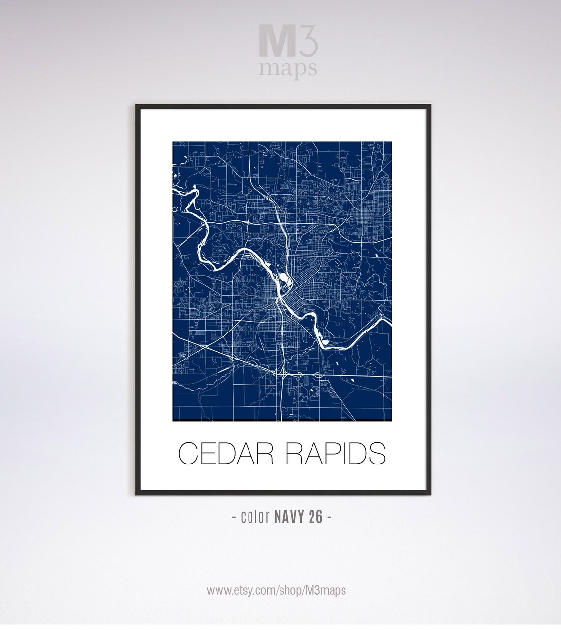 Cedar Rapids Iowa Cedar Rapids IA Map Cedar Rapids Map - Etsy