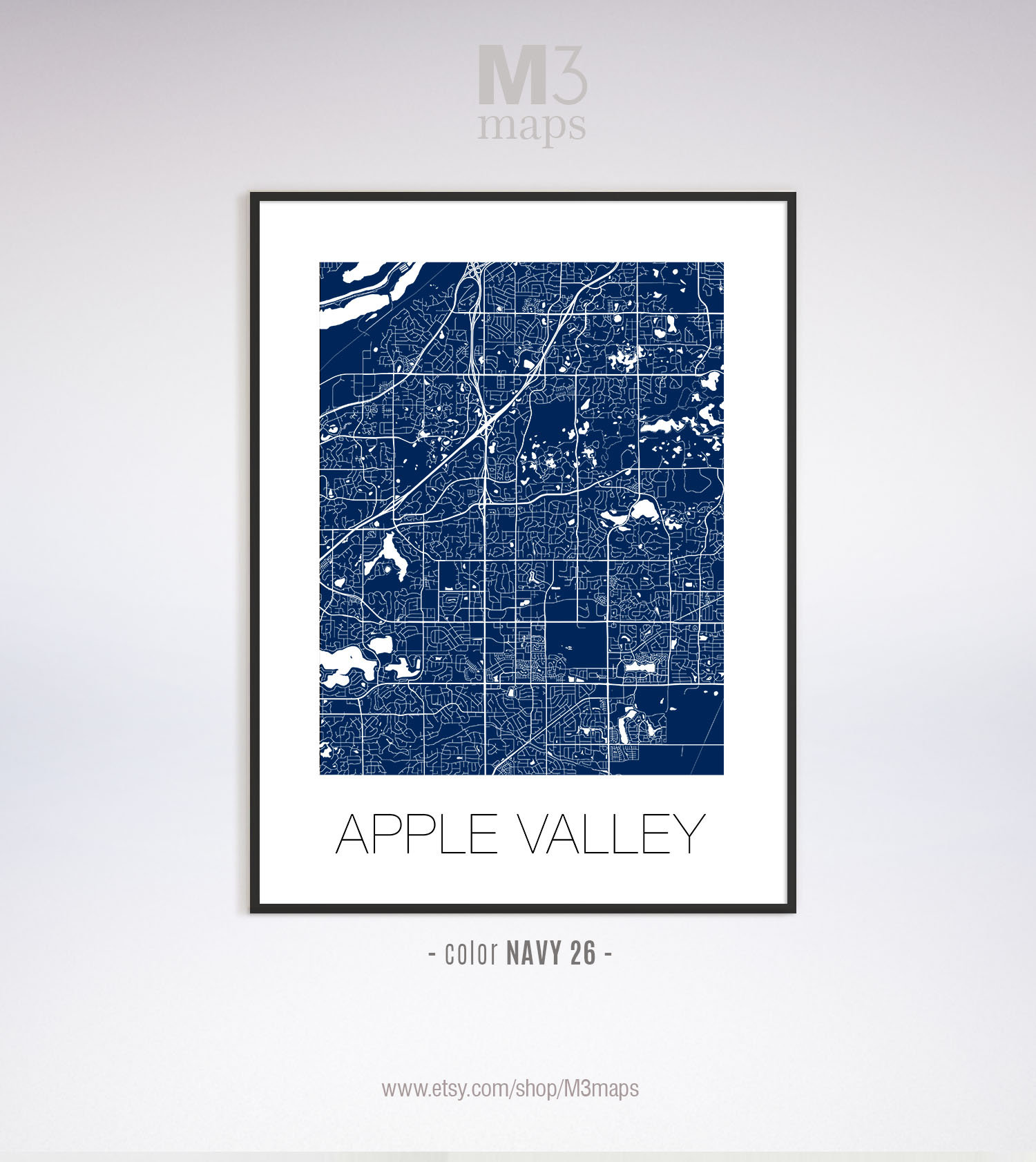 Apple Valley Minnesota Apple Valley MN Map Apple Valley Map - Etsy