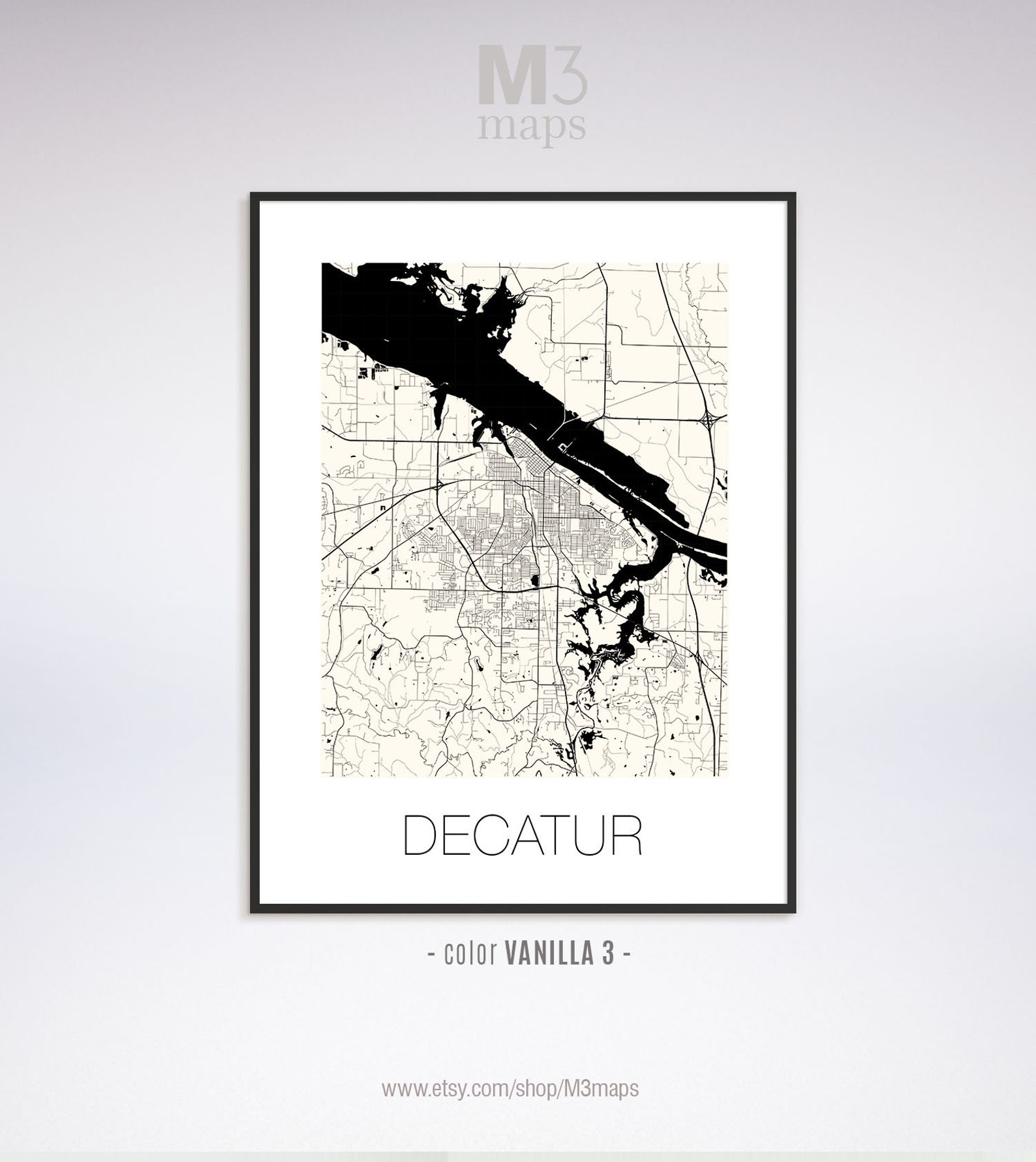 Decatur Alabama Decatur AL Map Decatur Map Decatur Print - Etsy