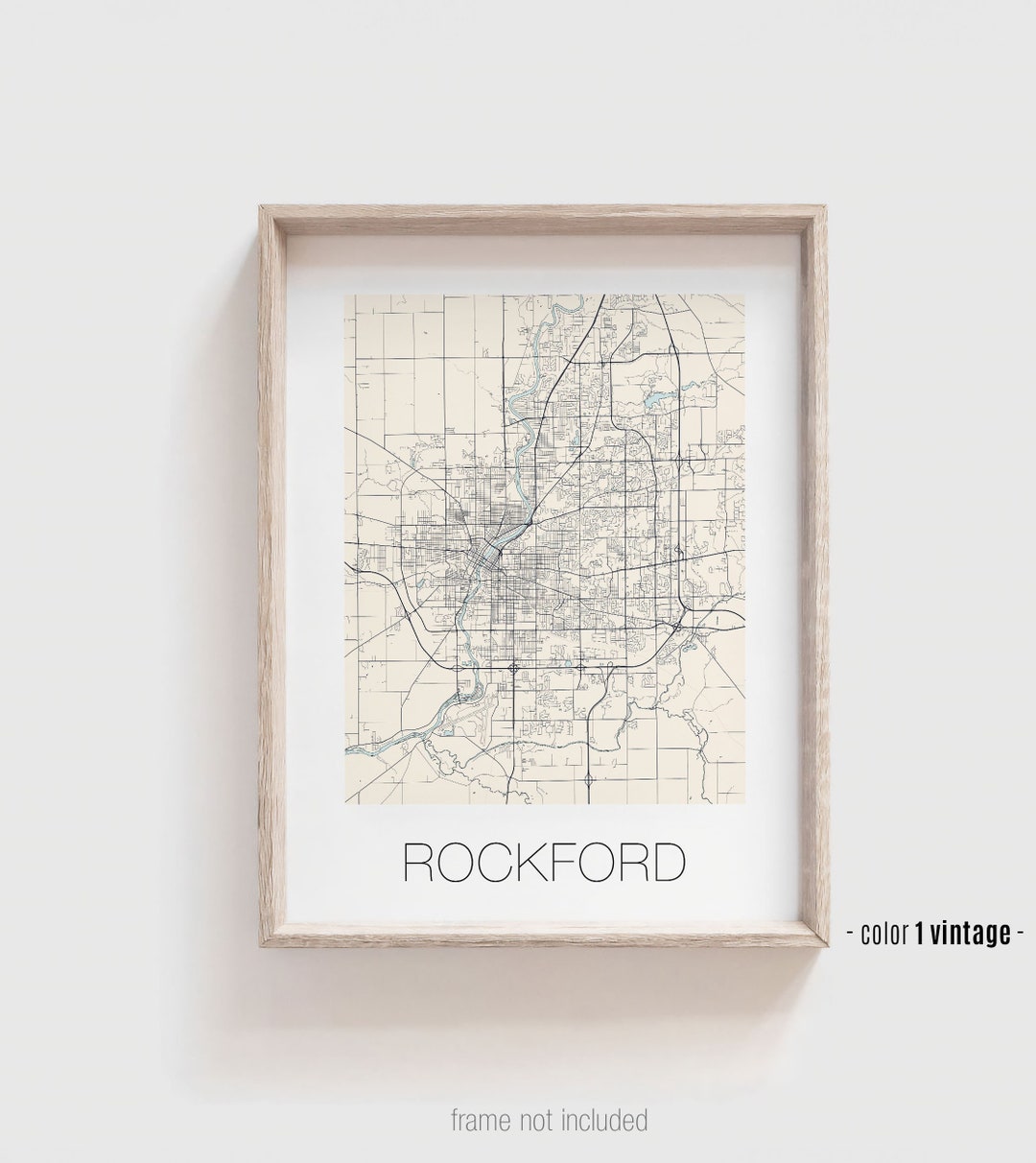 ROCKFORD IL City Map Poster, Rockford Illinois Street Map Print ...