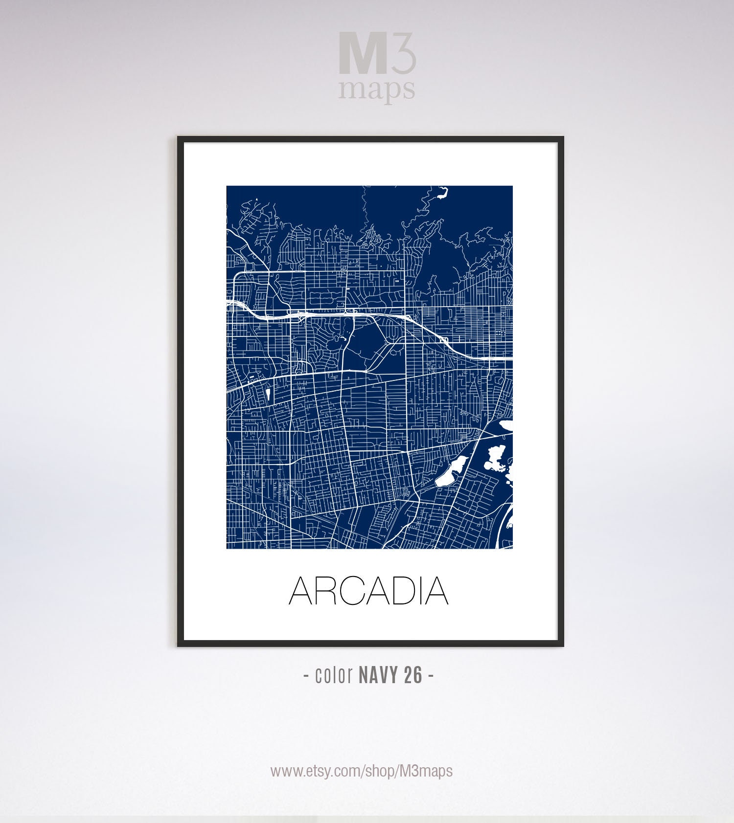 Arcadia California Arcadia CA Map Arcadia Map Arcadia - Etsy