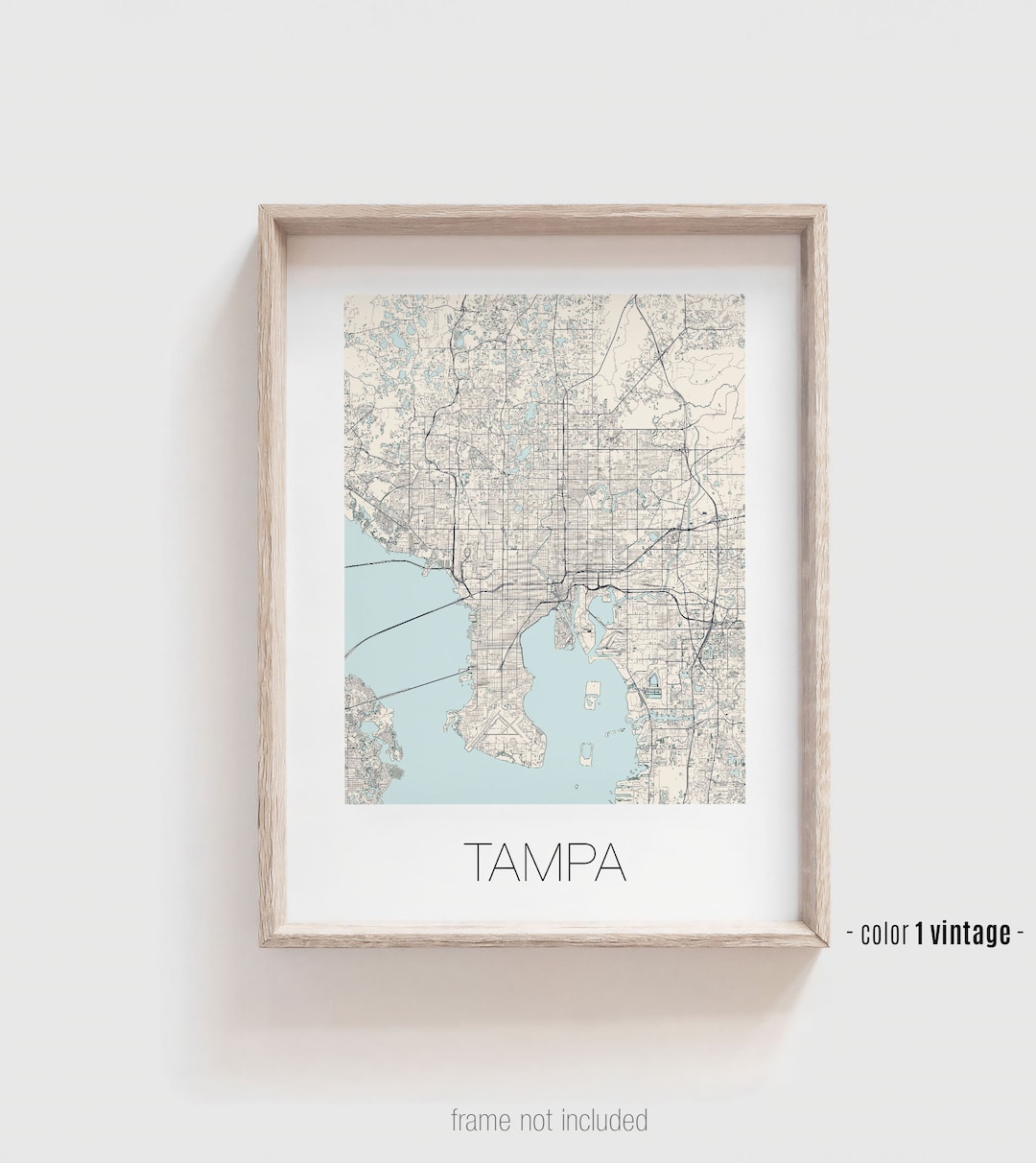 TAMPA FL City Map Poster, Tampa Florida Street Map Print Personalized ...