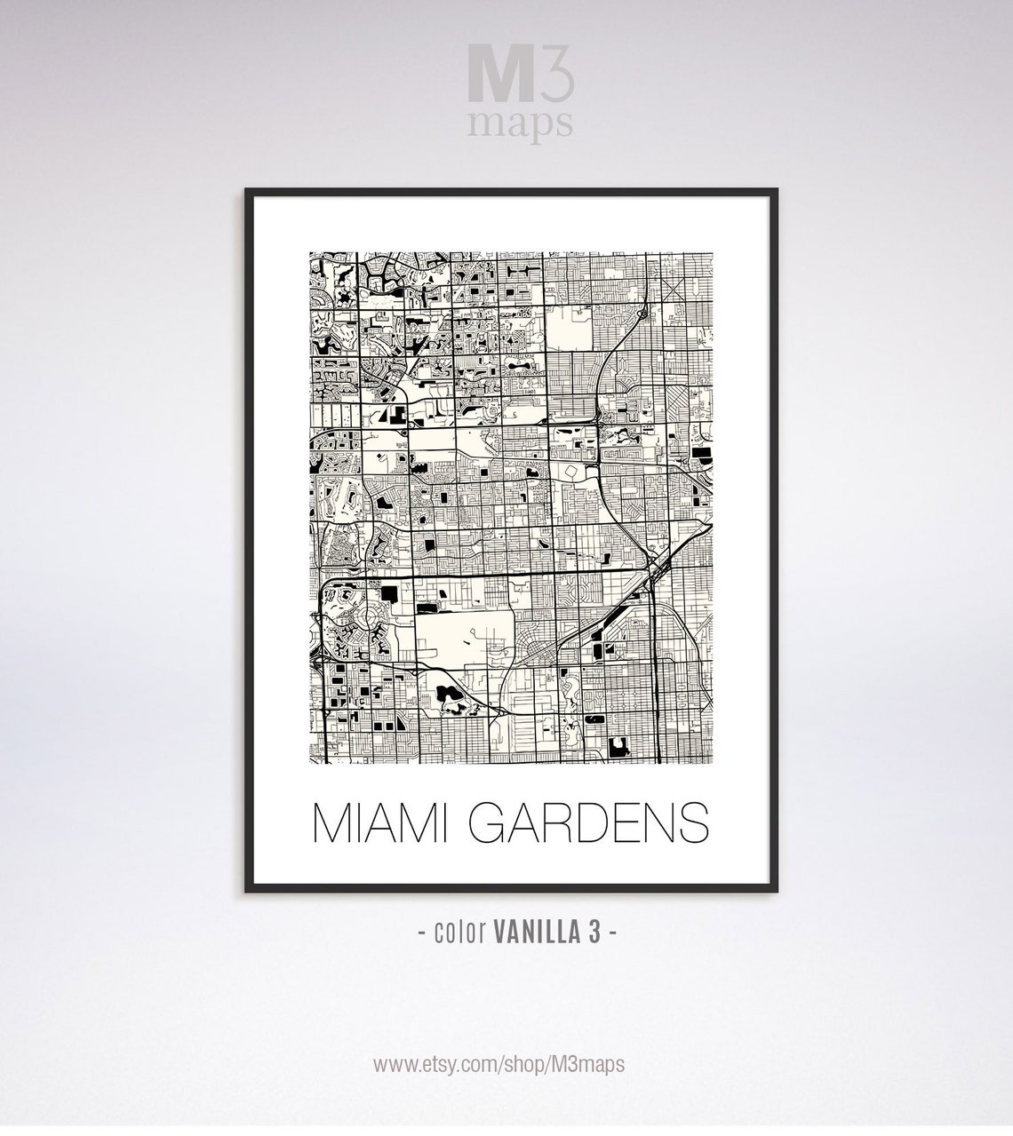 Miami Gardens Florida Miami Gardens FL Map Miami Gardens - Etsy