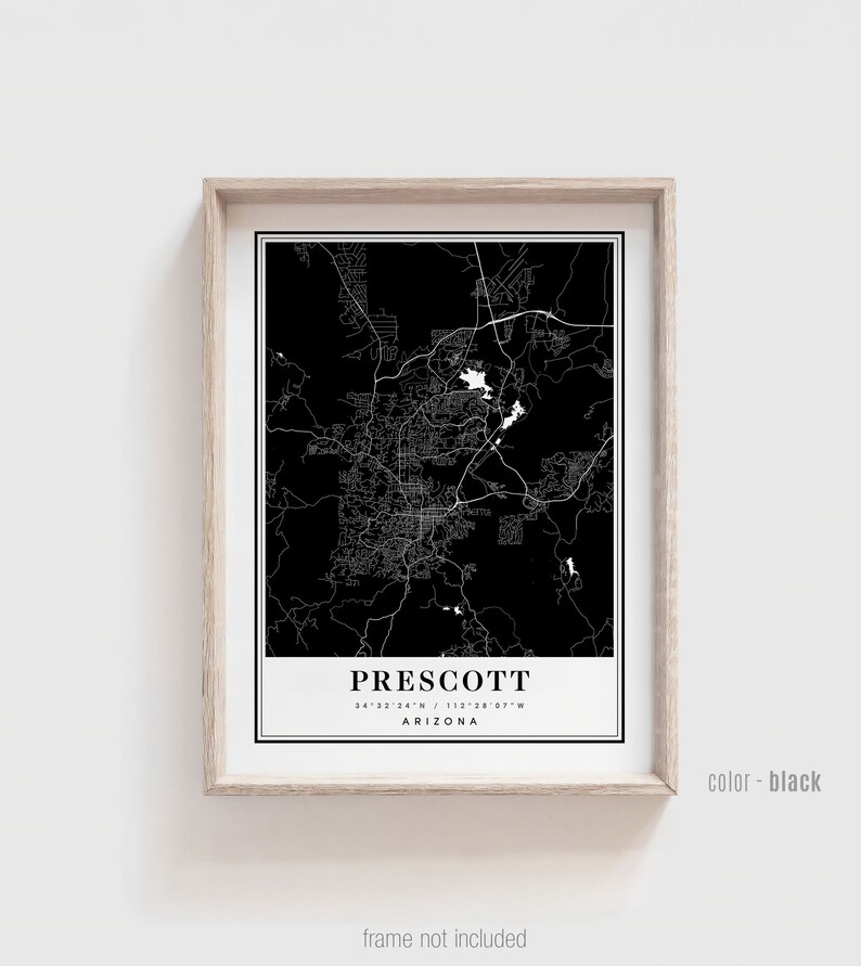 Prescott AZ Map Print - Prescott Arizona City Poster - Personalized ...