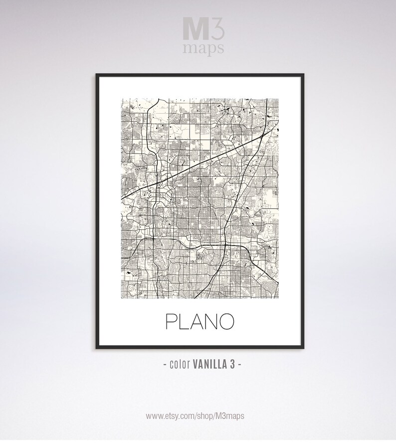 Plano Texas Plano TX Map Plano Map Plano Print Plano - Etsy