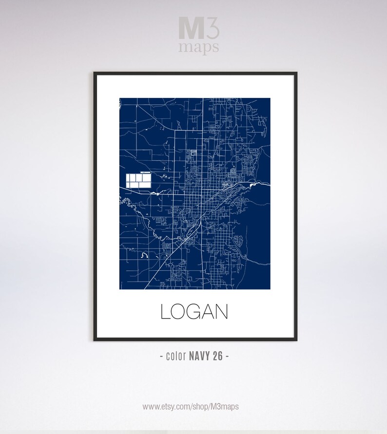 Logan Utah Logan UT Map Logan Map Logan Print Logan - Etsy