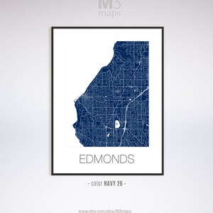 Edmonds Washington Edmonds WA Map Edmonds Map Edmonds - Etsy