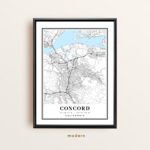 Concord California Map, Concord CA Map, Concord City Map, Concord Print ...