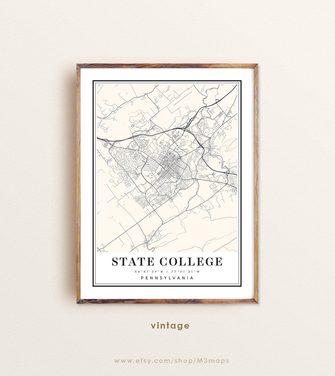 State College Pennsylvania Map, State College PA Map, State College ...