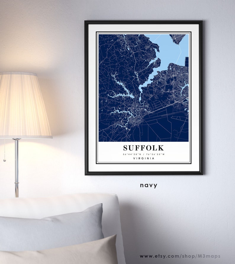 Suffolk Virginia Map Suffolk VA Map Suffolk City Map - Etsy