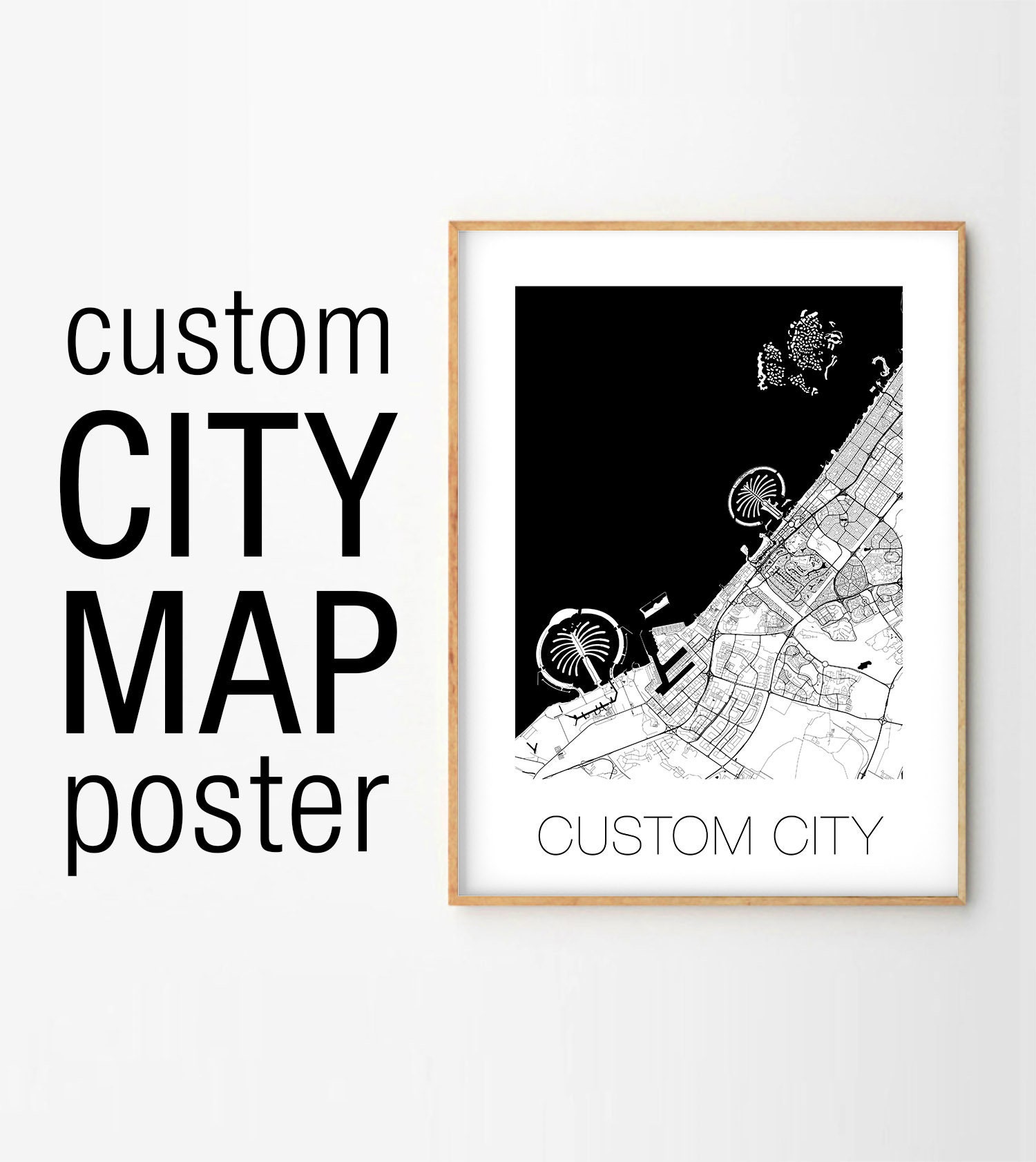 Custom City Map Custom Map Poster Custom City Print Any | Etsy
