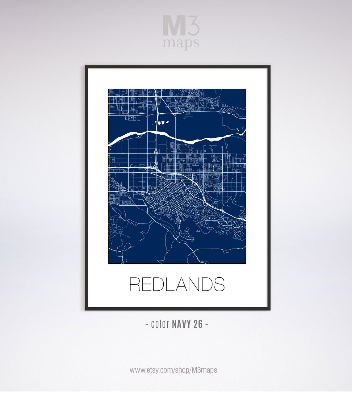 Redlands California Redlands CA Map Redlands Map Redlands | Etsy