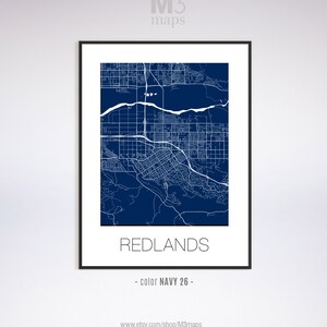 Redlands California, Redlands CA Map, Redlands Map, Redlands Print ...