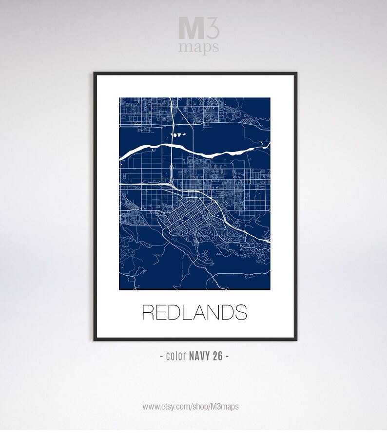 Redlands California Redlands CA Map Redlands Map Redlands | Etsy