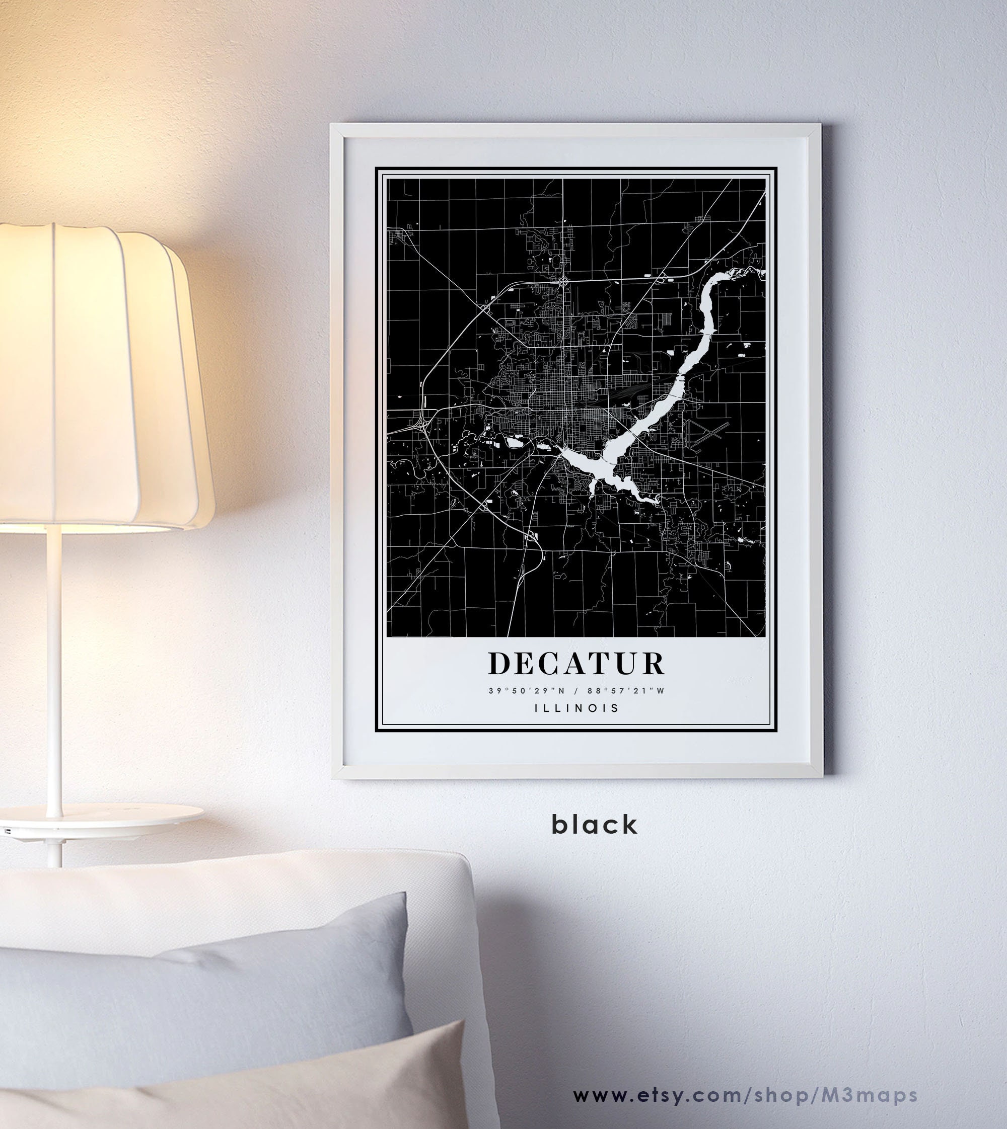 Decatur Illinois Map Decatur IL Map Decatur City Map - Etsy Ireland