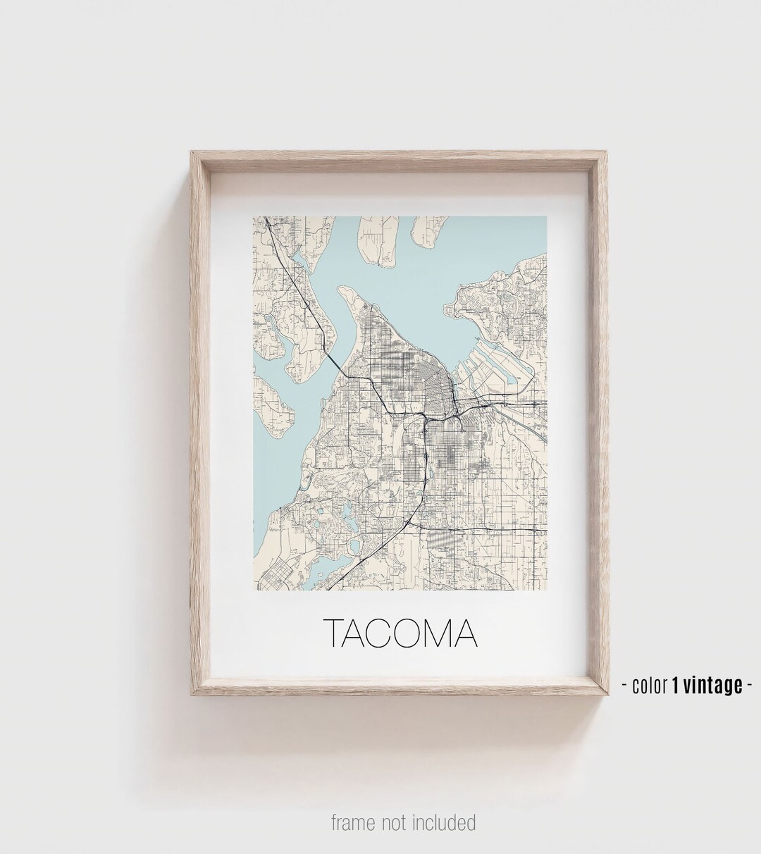 TACOMA WA City Map Poster, Tacoma Washington Street Map Print ...