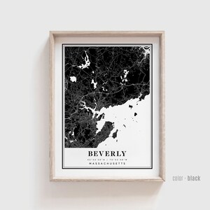 Beverly MA Map Print - Beverly Massachusetts City Poster - Personalized ...