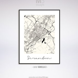 Scranton Minimalist Scranton Map Scranton Map Print - Etsy