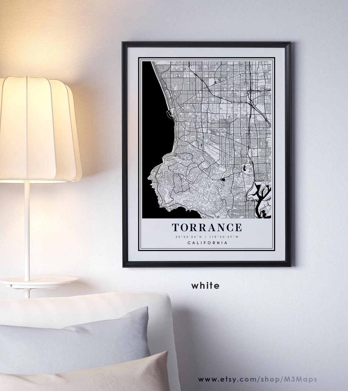 Torrance California map Torrance CA map Torrance city map | Etsy