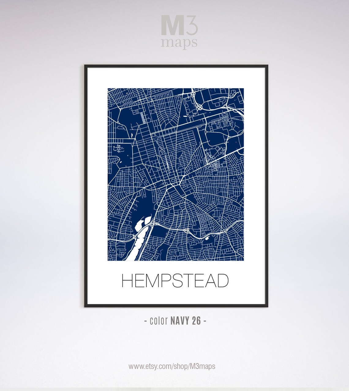 Hempstead New York Hempstead NY Map Hempstead Map Hempstead | Etsy