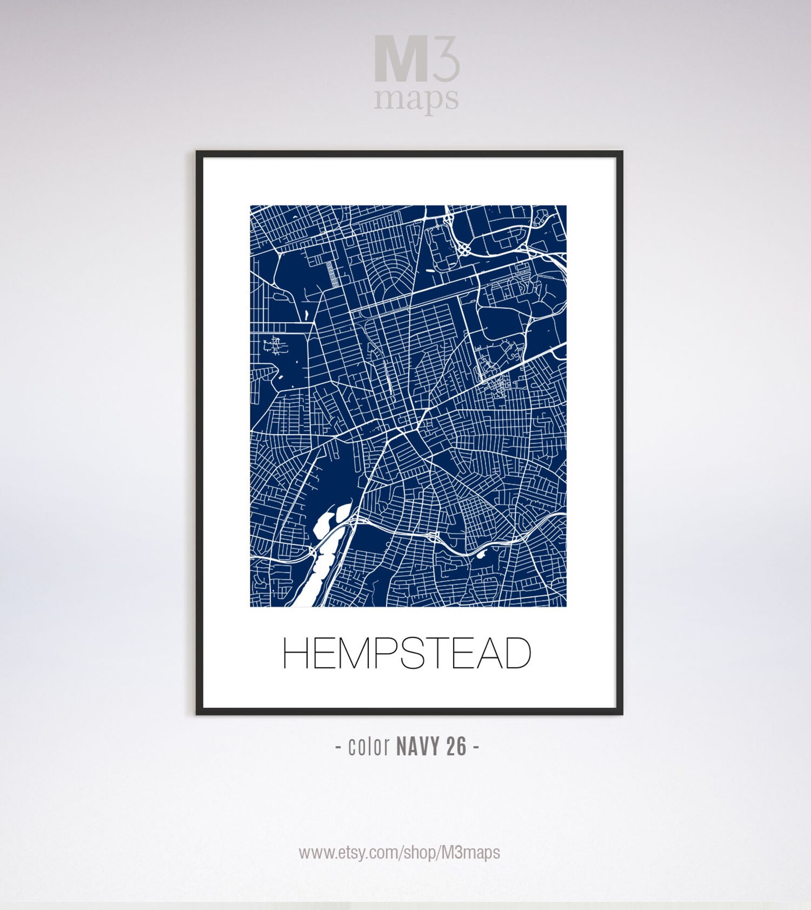 Hempstead New York Hempstead NY Map Hempstead Map Hempstead | Etsy