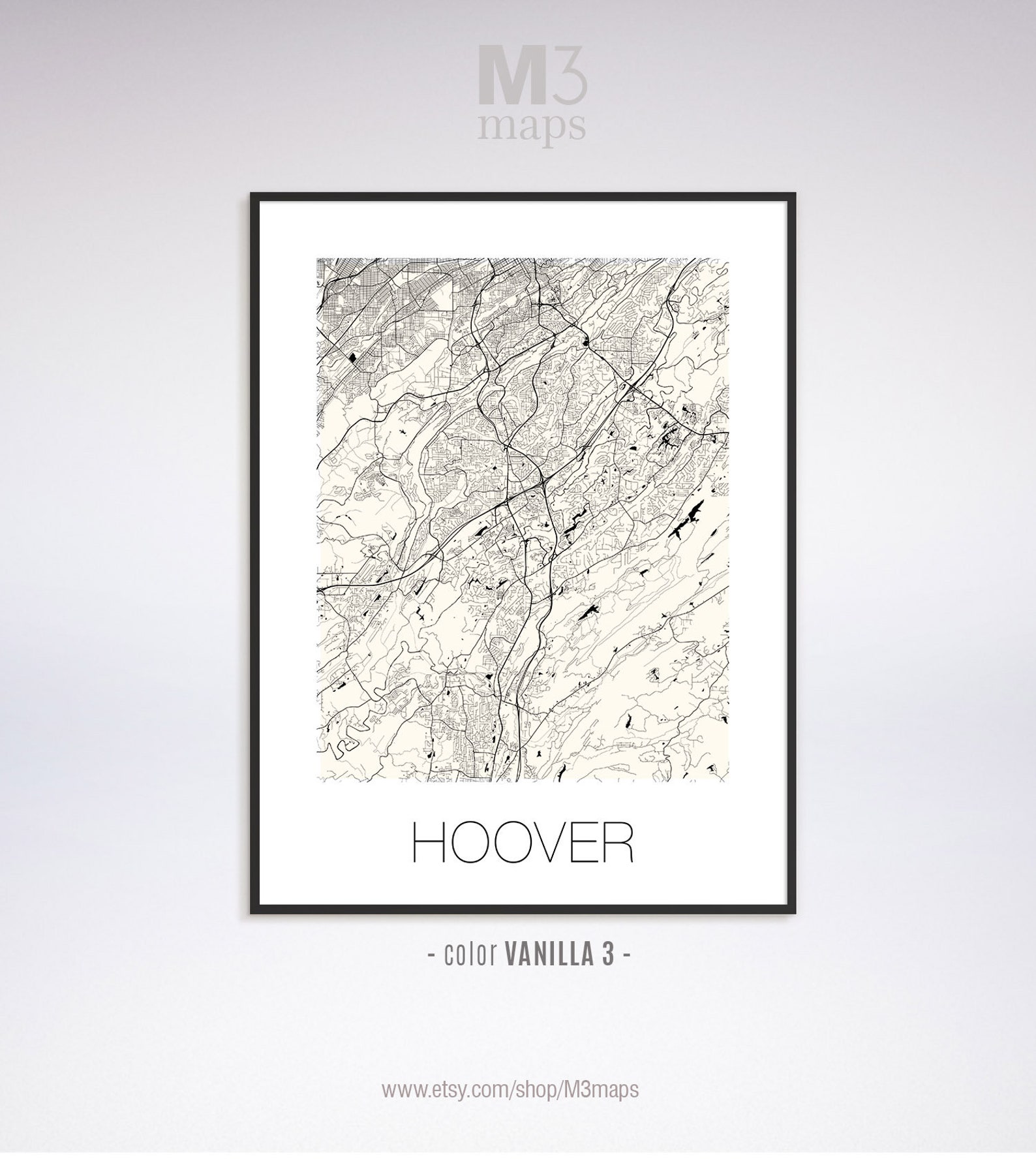 Hoover Alabama Hoover AL Map Hoover Map Hoover Print - Etsy