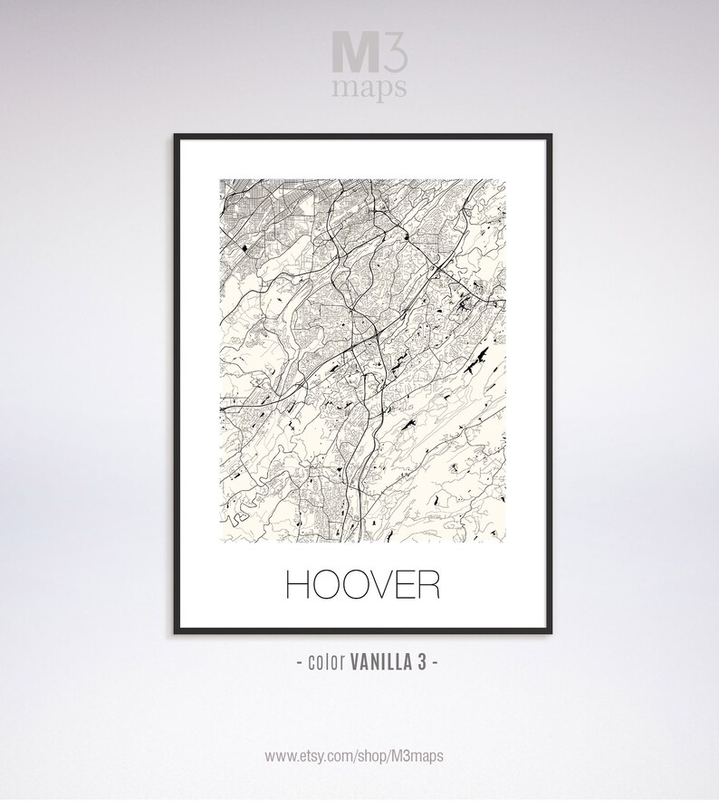 Hoover Alabama Hoover AL Map Hoover Map Hoover Print - Etsy