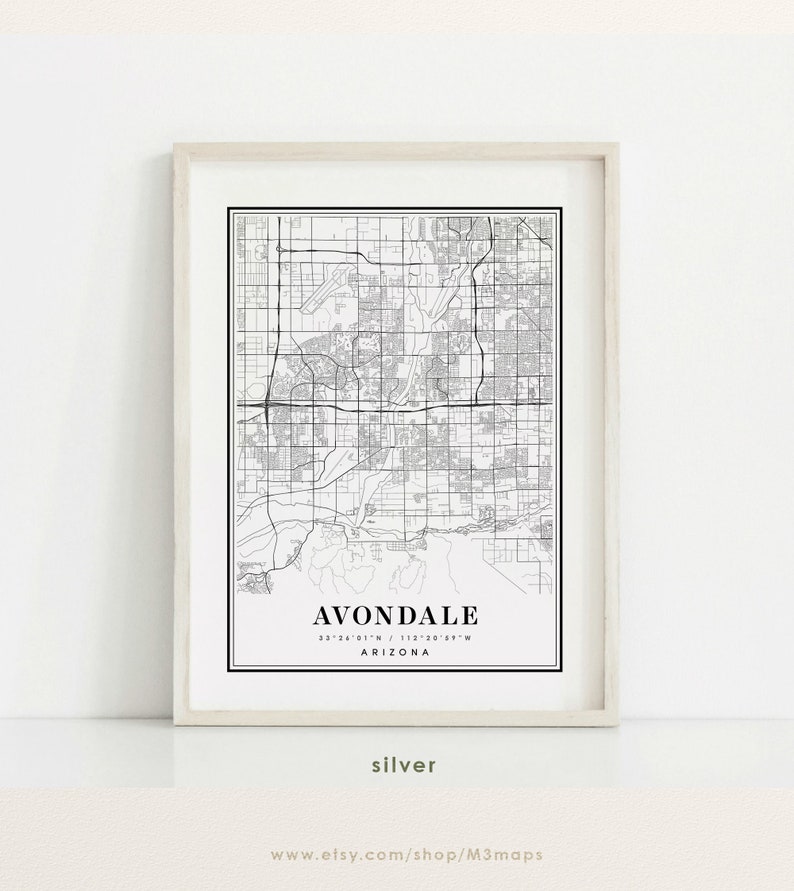 Avondale Arizona Map Avondale AZ Map Avondale City Map - Etsy