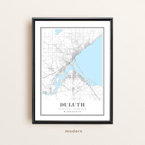 Duluth Minnesota Map, Duluth MN Map, Duluth City Map, Duluth Print ...