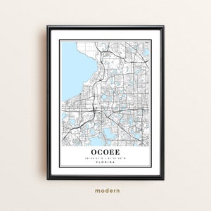 Ocoee Florida Map, Ocoee FL Map, Ocoee City Map, Ocoee Print, Ocoee ...